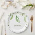 Modern Garden Sweet Pea In Pod Baby Shower Paper Plates | Zazzle