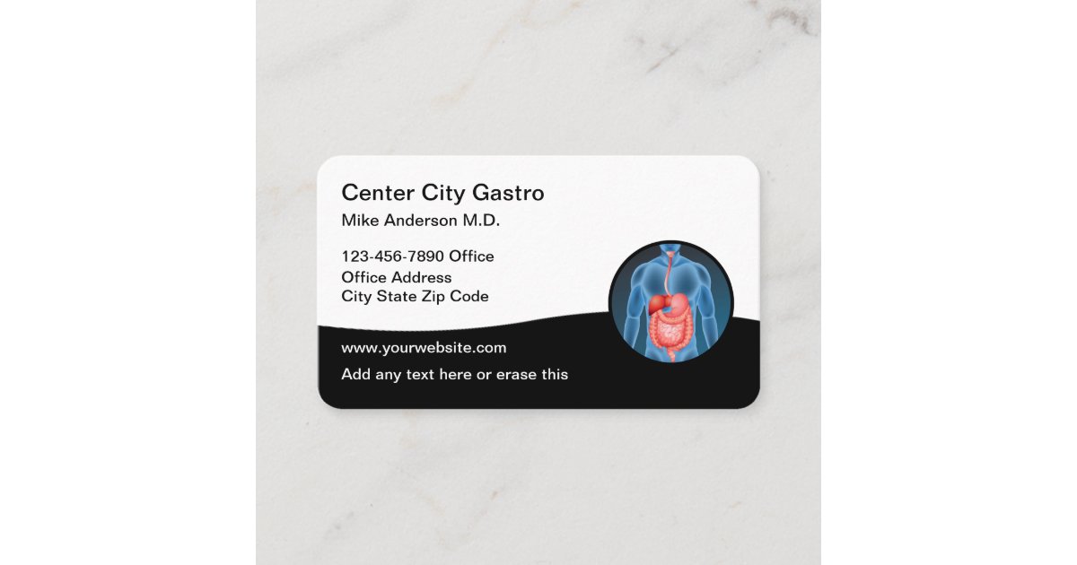 Modern Gastroenterologist Medical Business Cards | Zazzle