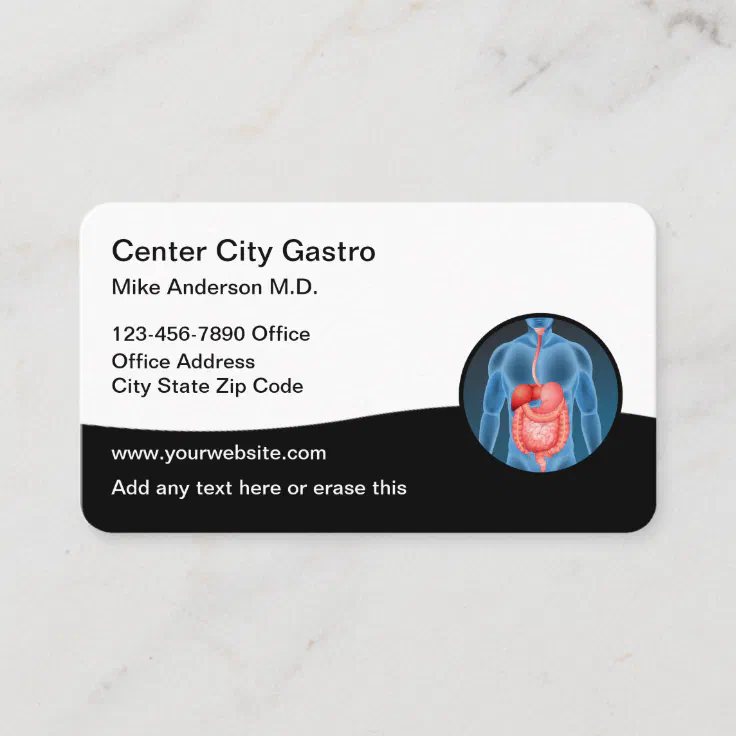 Modern Gastroenterologist Medical Business Cards | Zazzle
