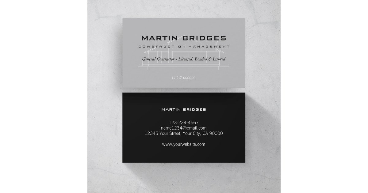 Modern General Construction Business Card | Zazzle
