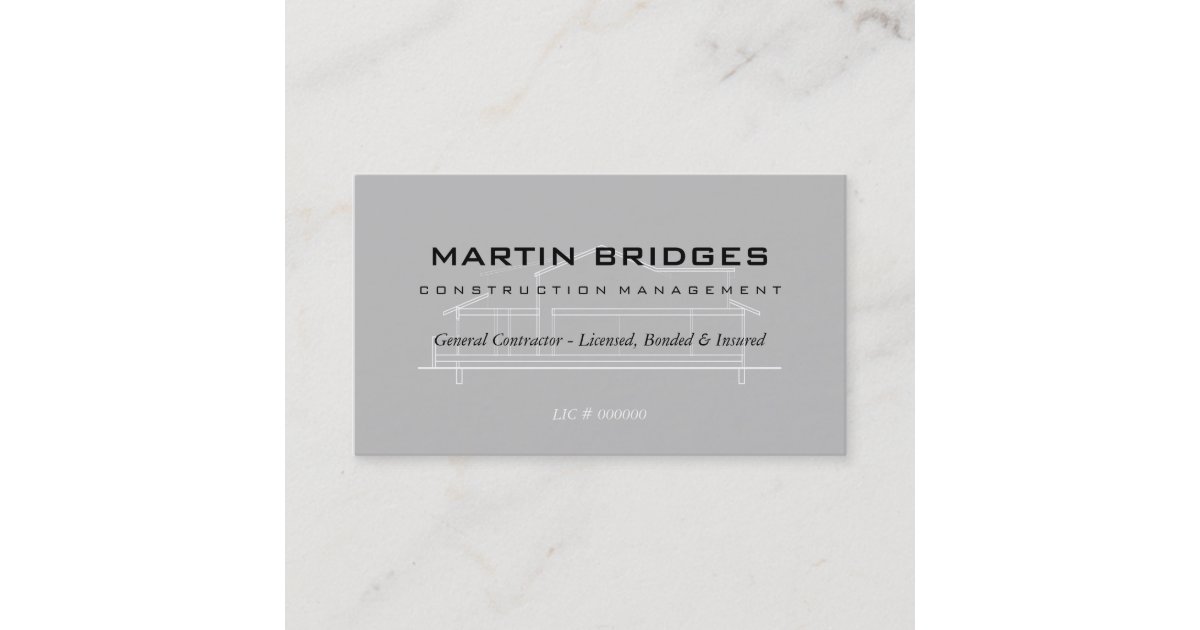 Modern General Construction Business Card | Zazzle