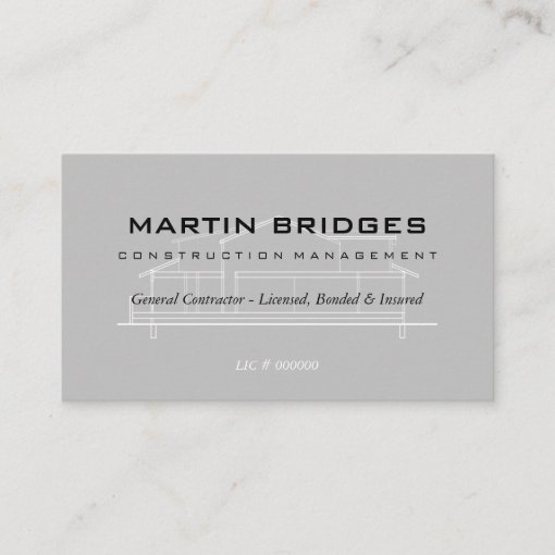 Modern General Construction Business Card | Zazzle
