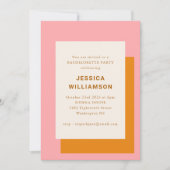 Modern Geometric Bachelorette Party Pink Orange Invitation | Zazzle