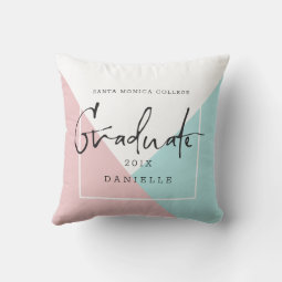 Modern geometric background Graduate Typography Throw Pillow | Zazzle