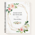 Modern Geometric Blush Pink Floral Personal Notes Notebook | Zazzle