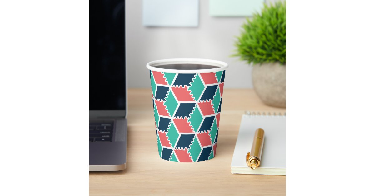 Modern Geometric Color Cube Paper Cups • Colorful | Zazzle