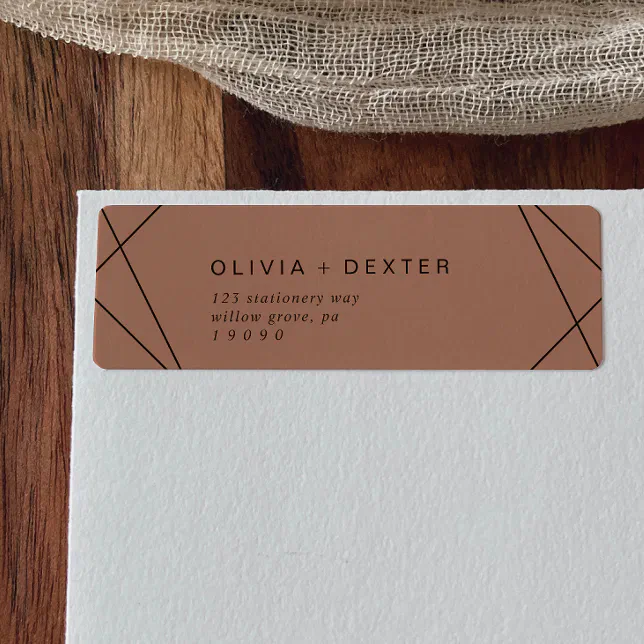 Modern Geometric | Copper Return Address Label | Zazzle