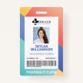 Modern Geometric Design Medical Photo ID & Logo Badge | Zazzle