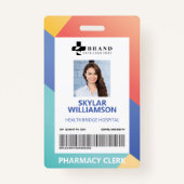Modern Geometric Design Medical Photo ID & Logo Badge | Zazzle