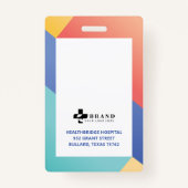 Modern Geometric Design Medical Photo ID & Logo Badge | Zazzle
