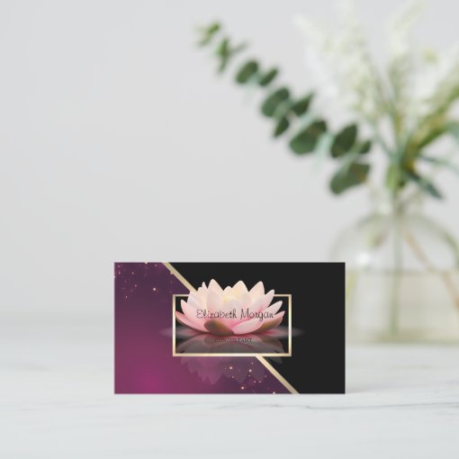 Modern Geometric, Elegant Lotus Business Card | Zazzle