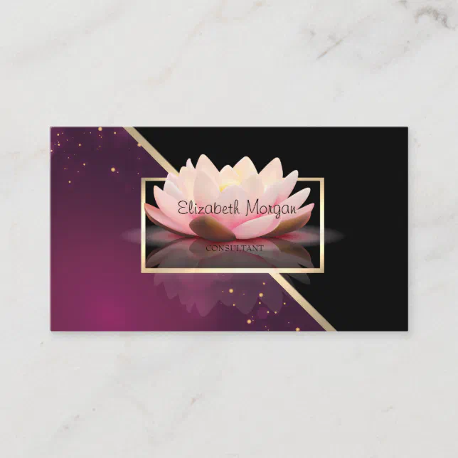 Modern Geometric, Elegant Lotus Business Card | Zazzle