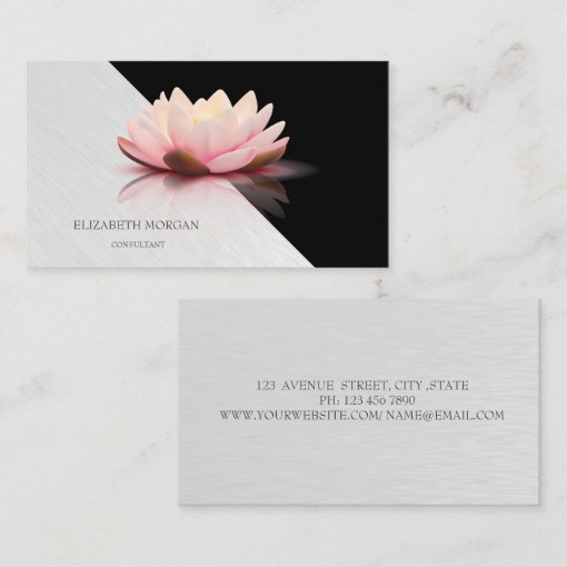 Modern Geometric, Elegant Lotus Business Card | Zazzle