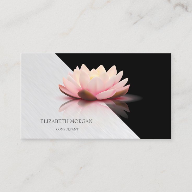 Modern Geometric, Elegant Lotus Business Card | Zazzle