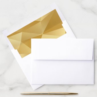 Modern Geometric Envelope Liner in Gold Polygons | Zazzle