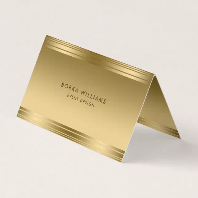 Modern Geometric Faux Gold Business Card | Zazzle