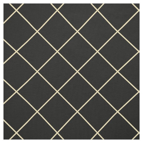 Faux Gold Squares Black Checkered Modern Geometric Fabric | Zazzle