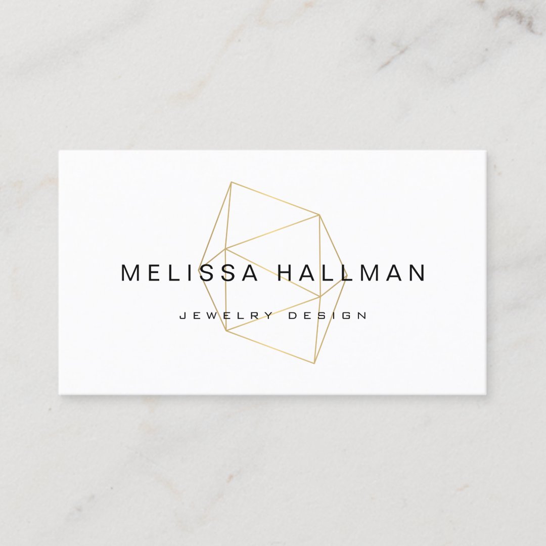 Modern Geometric Gemstone Business Card | Zazzle