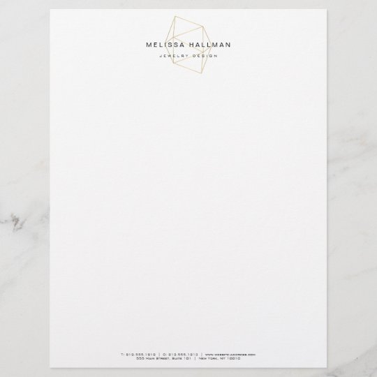 Modern Geometric Gemstone Letterhead | Zazzle.com