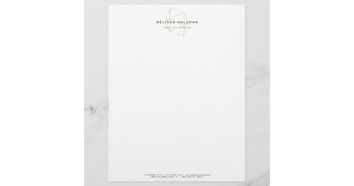 Modern Geometric Gemstone Letterhead | Zazzle
