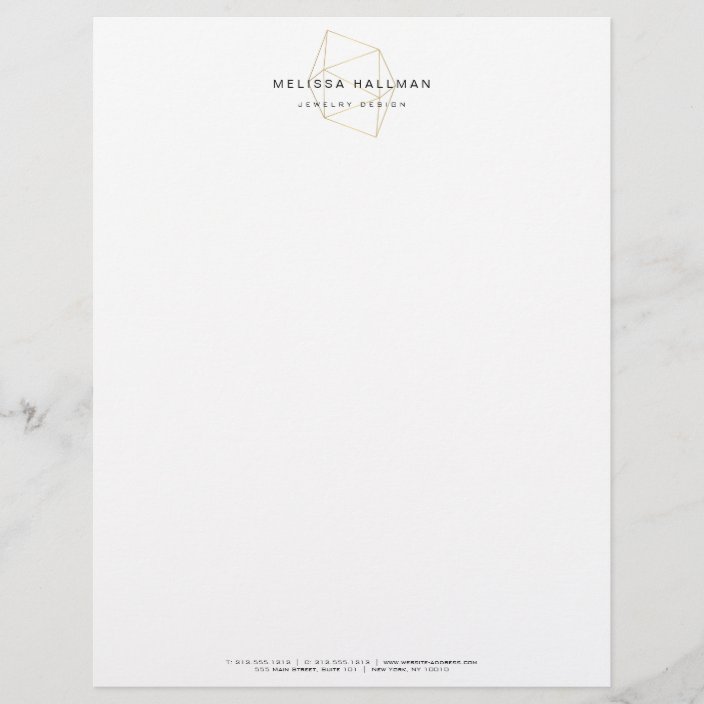 Modern Geometric Gemstone Letterhead | Zazzle.com