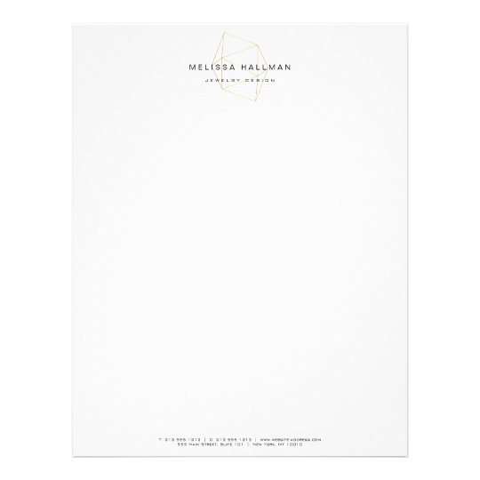 Modern Geometric Gemstone Letterhead | Zazzle.com