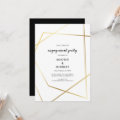 Modern geometric gold frame engagement party invitation | Zazzle