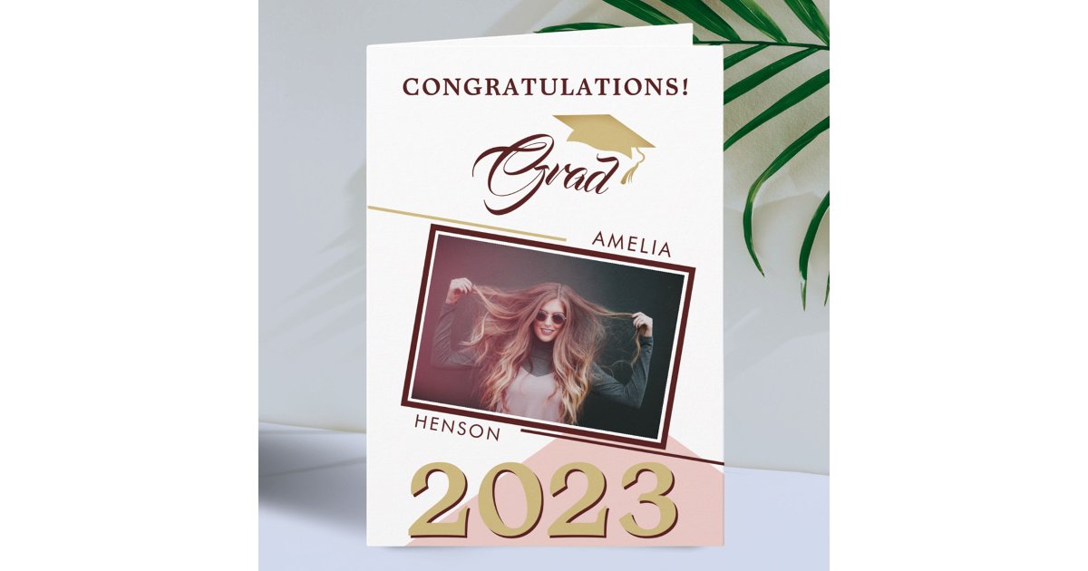 Modern Geometric Graduate Photo Graduation Card | Zazzle