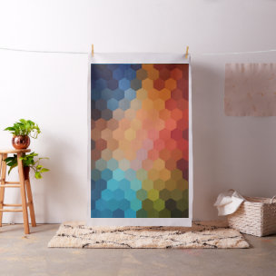 Colorful geometric pattern with hexagons fabric | Zazzle