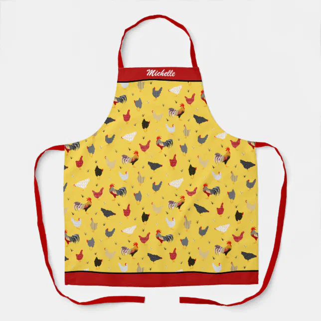 Modern Geometric Memphis style Chicken Farm Apron | Zazzle