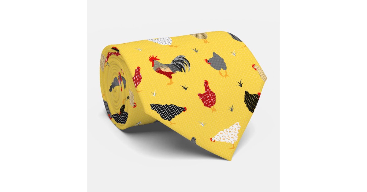 Modern Geometric Memphis style Chicken Farm Neck Tie | Zazzle