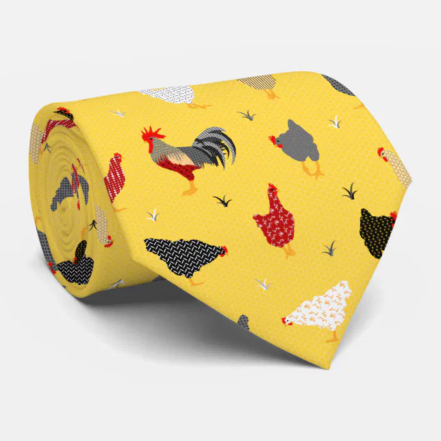 Modern Geometric Memphis style Chicken Farm Neck Tie | Zazzle