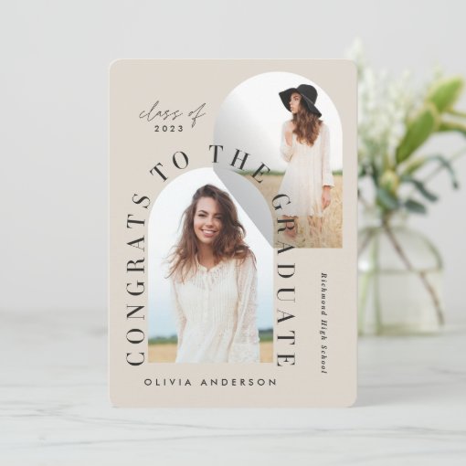 Modern geometric multi photo arch graduation | Zazzle