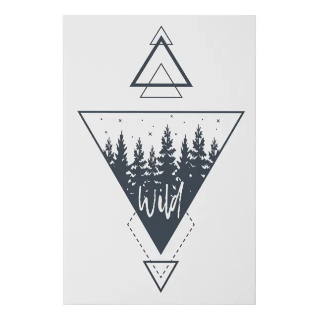 Modern Geometric Nature Forest Boho Triangles Faux Canvas Print | Zazzle