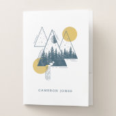 Modern Geometric Nature Landscape Personalized Pocket Folder | Zazzle