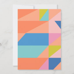 Modern Geometric Orange Blue Bridal Shower Invitation | Zazzle