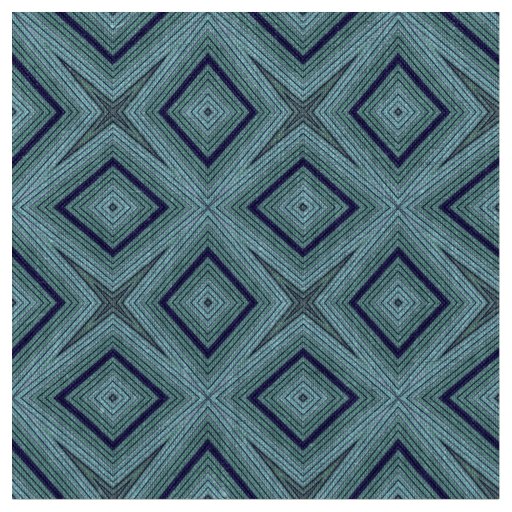 Modern geometric pattern blue and grey fabric | Zazzle
