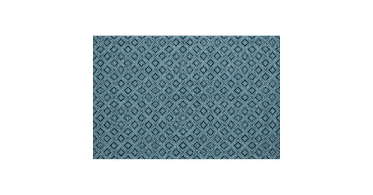 Modern geometric pattern blue and grey fabric | Zazzle