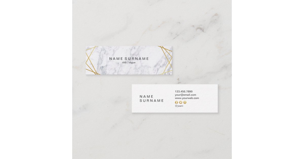 Modern Geometric Pattern Gold Mini Business Card | Zazzle.com