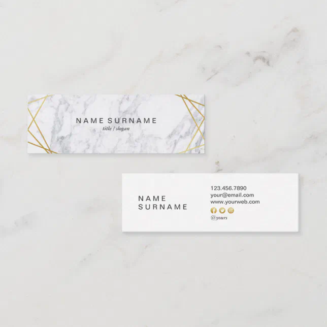 Modern Geometric Pattern Gold Mini Business Card | Zazzle