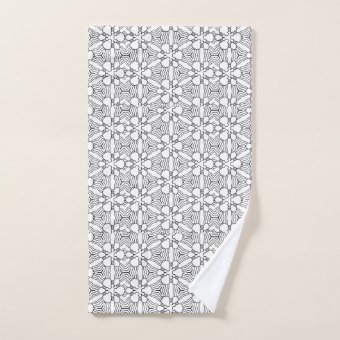 Modern Geometric Pattern In Black And White Bath Towel Set | Zazzle