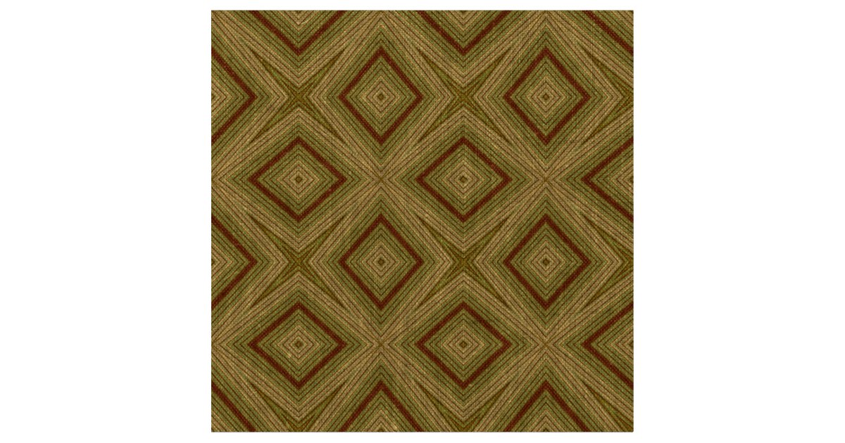 Modern geometric pattern olive green natural linen fabric | Zazzle