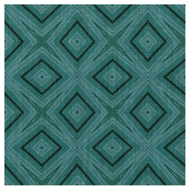 Modern Teal Geometric | Fabric | Zazzle