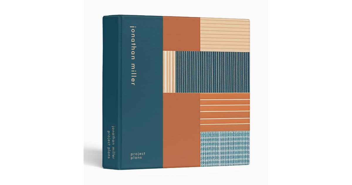 Modern Geometric Project Plan Binder | Zazzle