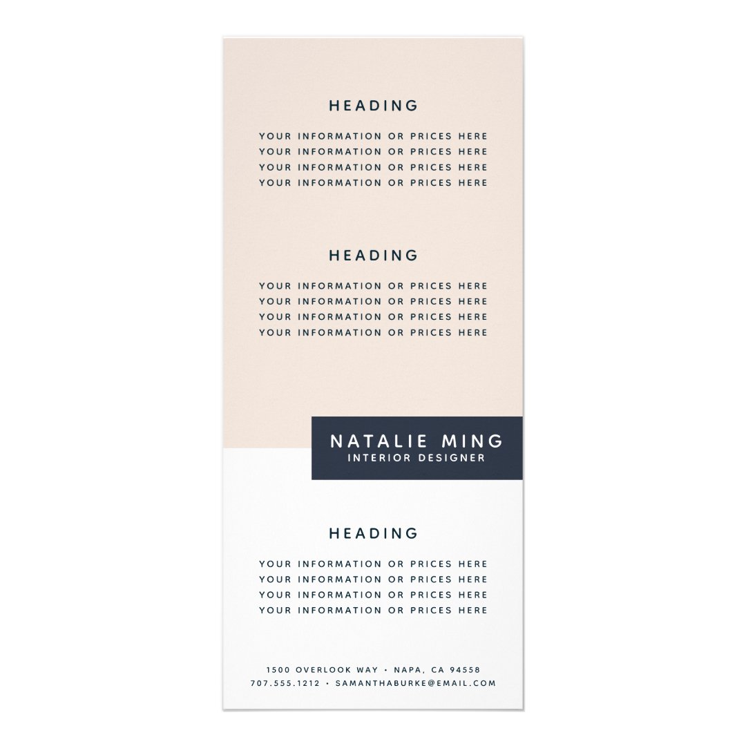 Modern Geometric Rack Card | Zazzle