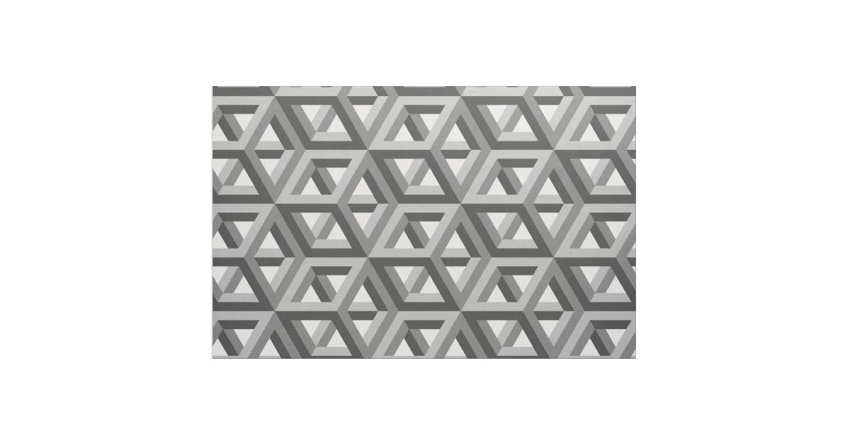 Modern Geometric Retro Hexagons Pattern #2 Fabric | Zazzle