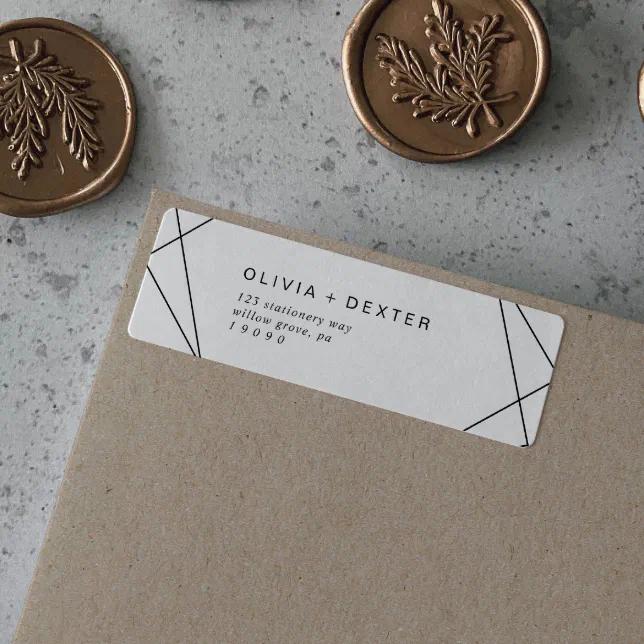 Modern Geometric Return Address Label | Zazzle