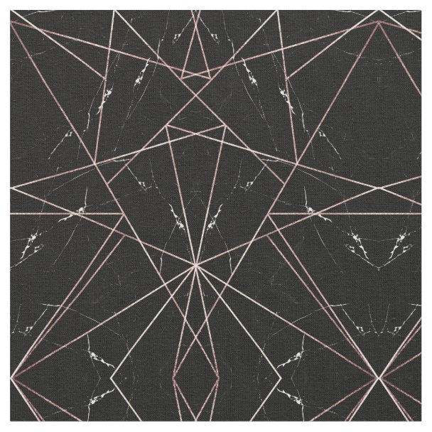 Black and White Modern Faux Marble Pattern Fabric | Zazzle