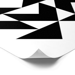 Modern Geometric Shapes Art in Black and White Poster | Zazzle