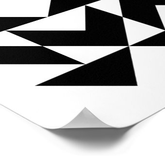 Modern Geometric Shapes Art in Black and White Poster | Zazzle